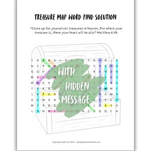 Treasures in Heaven Word Find Puzzle, Matthew 6:19 (PDF Pattern) - Etsy