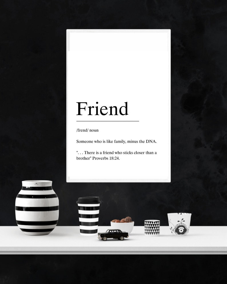Friend Definition Poster Friendship Gift Friends Gift - Etsy