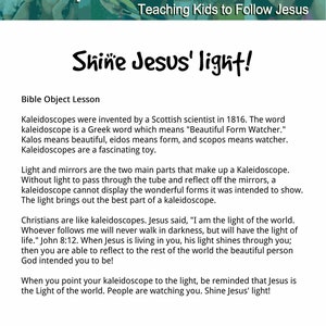 Bible Craft Kaleidoscope: Jesus, Light of the World (digital Download ...