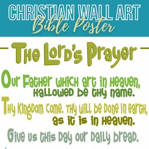 The Lord's Prayer Poster: Christian Nursery Wall Art (digital Download ...