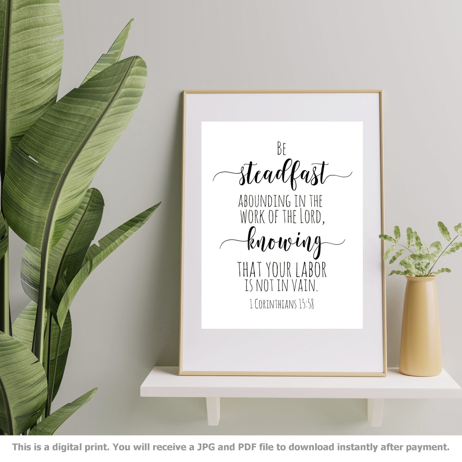 Bible Verse Be Steadfast in the Lord Christian Decor Perseverance Don't ...