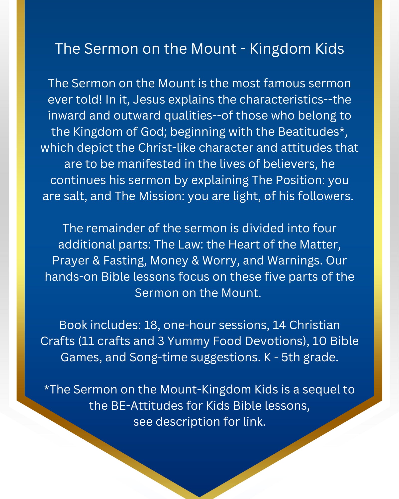 Sermon on the Mount: Kid's Bible Lessons & Crafts - Etsy