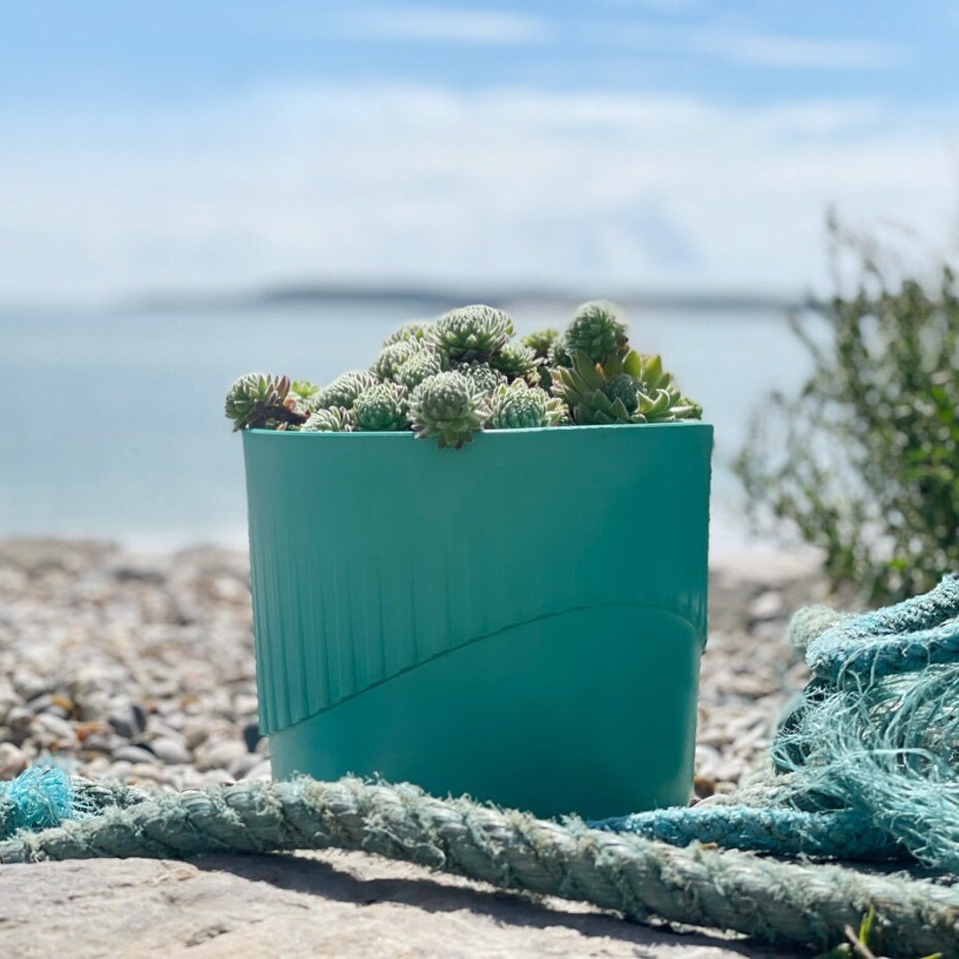 Recycled Ocean Plastic Plant Pot SEA CHANGE Aqua - Etsy