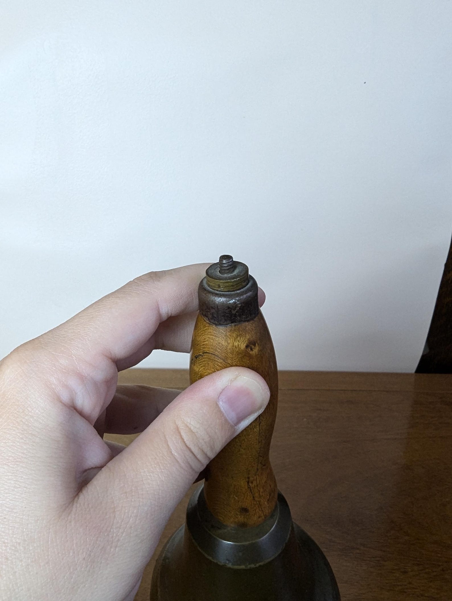 Vintage Handheld School Teachers Bell in Brass With Wood Handle - Etsy