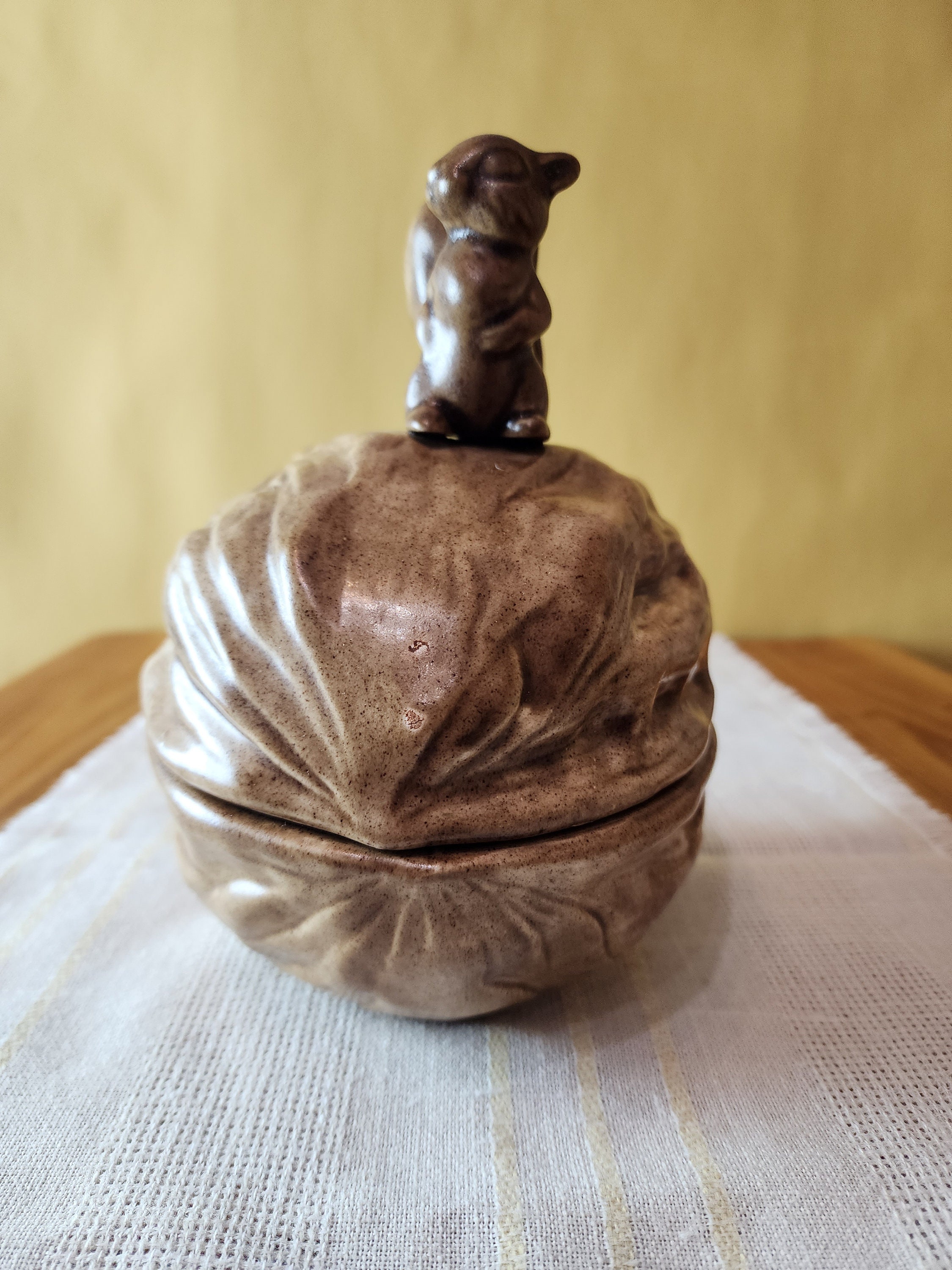 Vintage Arnel's Pottery Squirrel on Walnut - Etsy