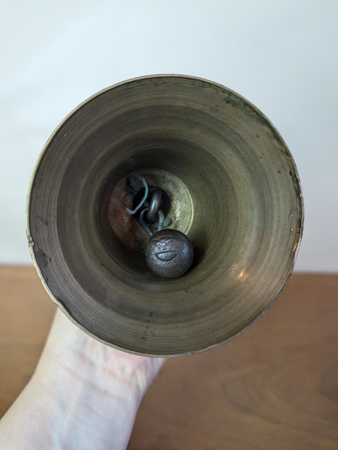 Vintage Handheld School Teachers Bell in Brass With Wood Handle - Etsy