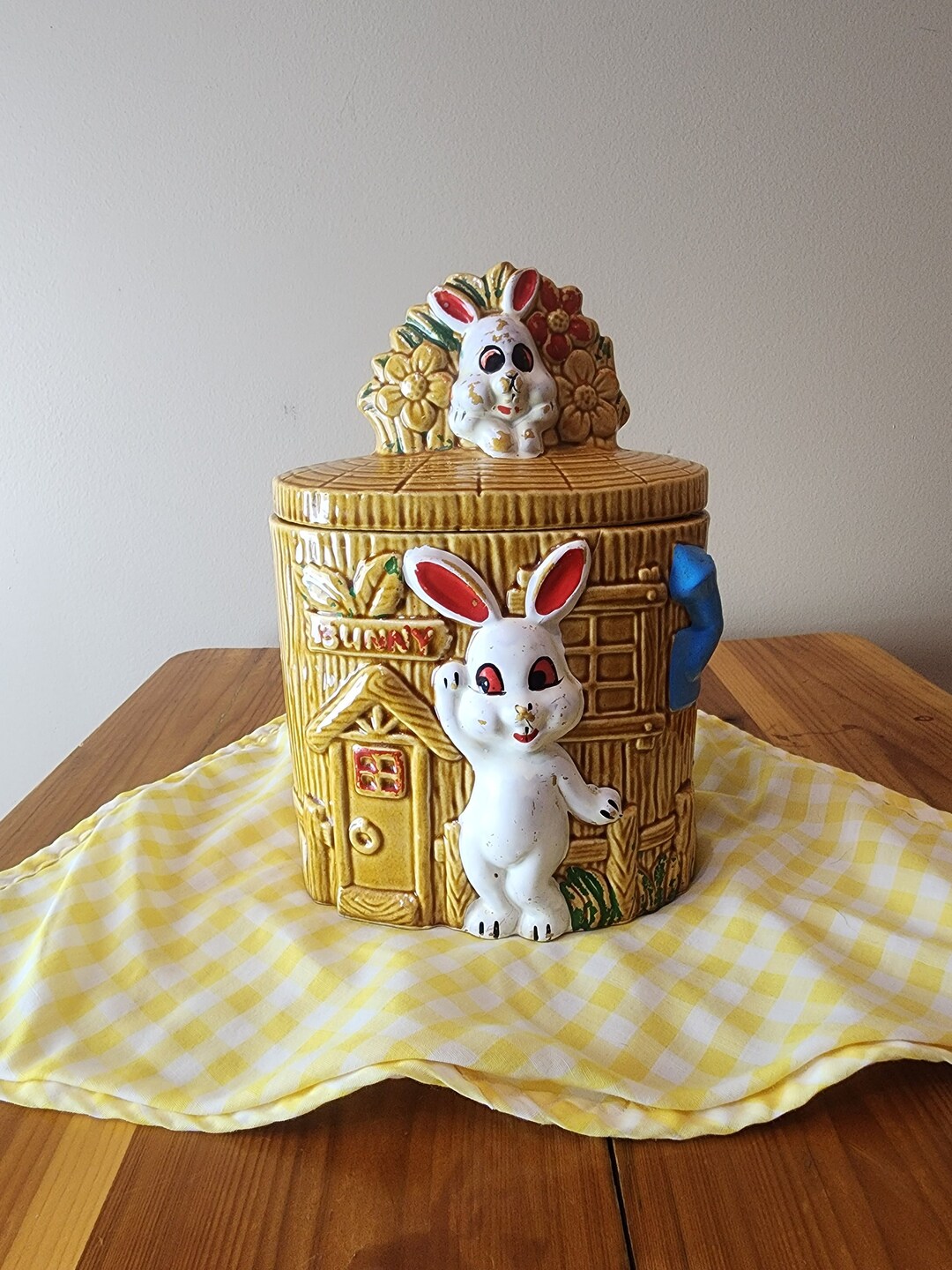 Vintage 1960s Bunny House Cookie Jar - Etsy