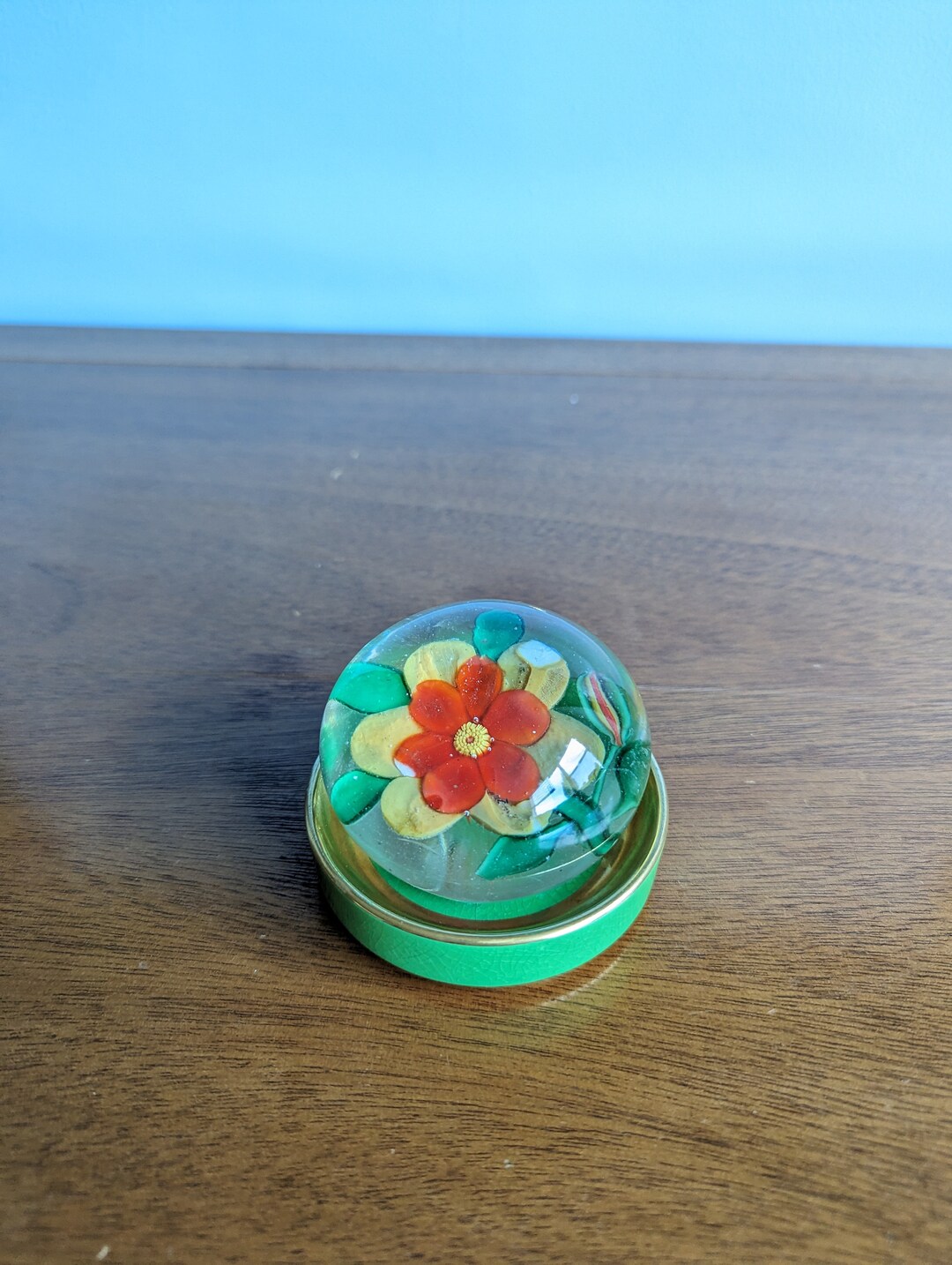Vintage 1930s Chinese Floral Paperweight With Base - Etsy