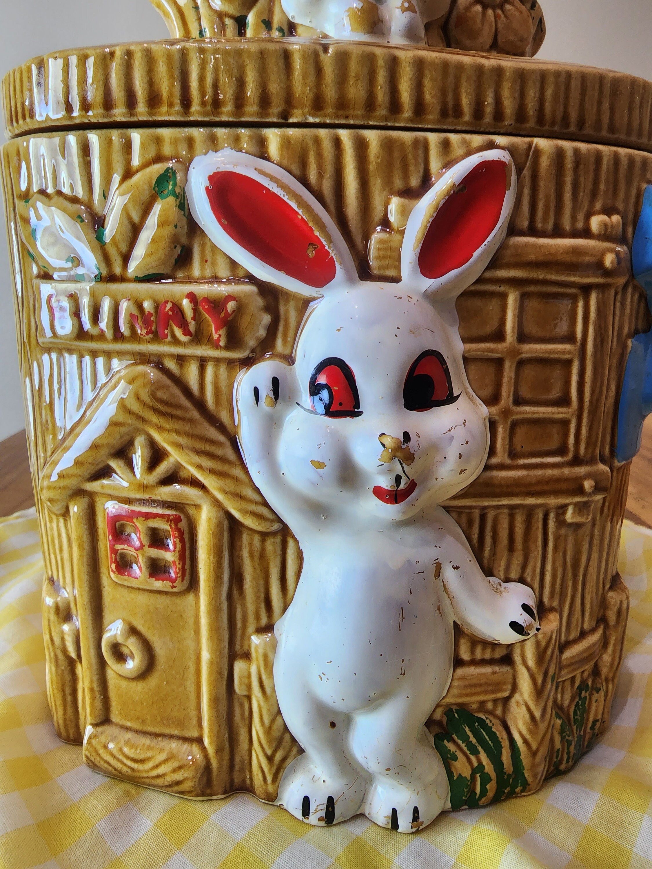 Vintage 1960s Bunny House Cookie Jar - Etsy