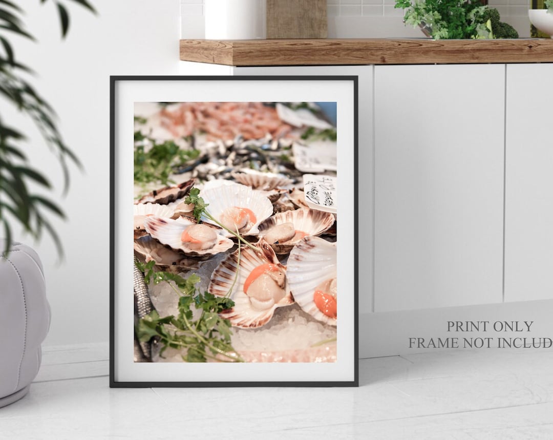 Shell Fish Photography Print, Kitchen Food Art Printable, Italian Fish ...