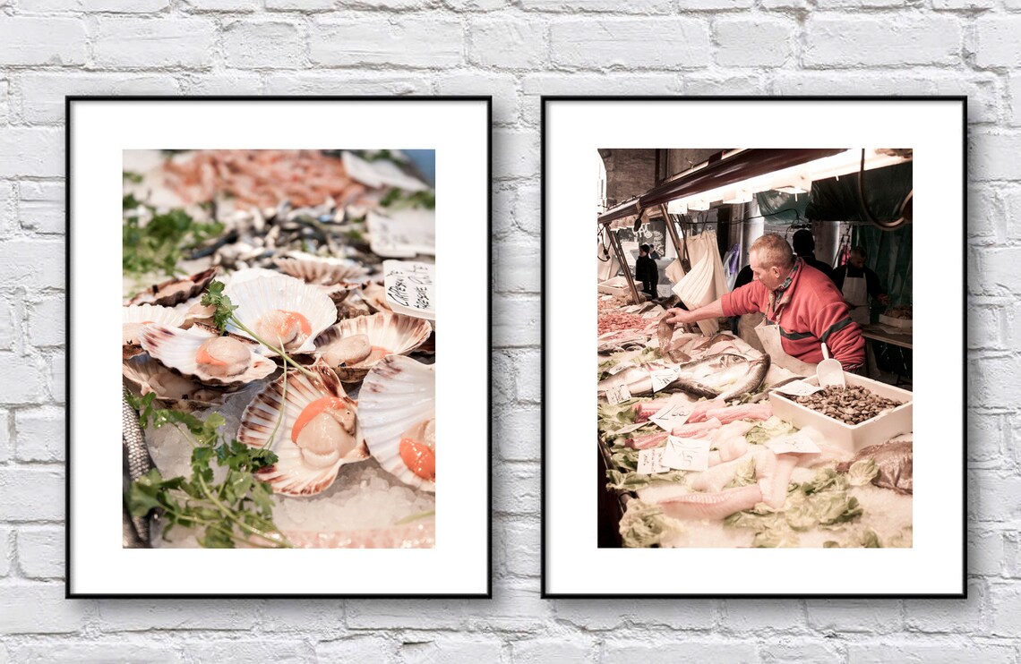 Printable Food Wall Art, Food Print Set of Two, Kitchen Printable Decor ...