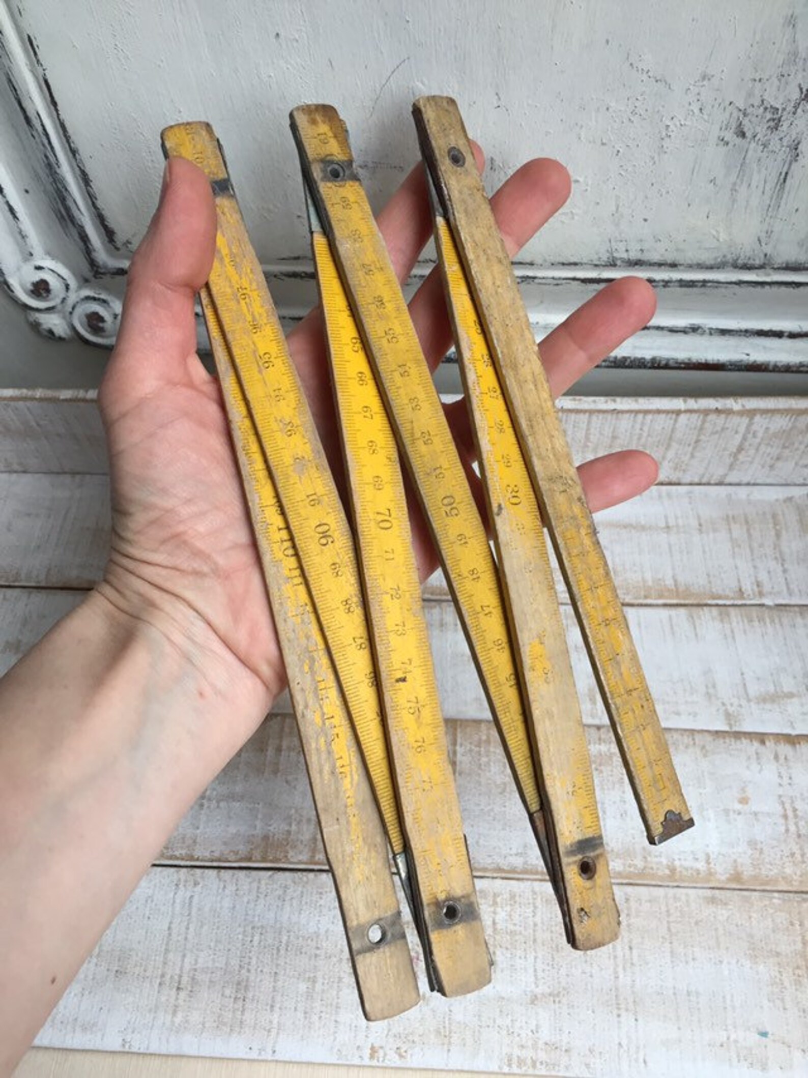 Vintage wood folding ruler measure rustic decor | Etsy