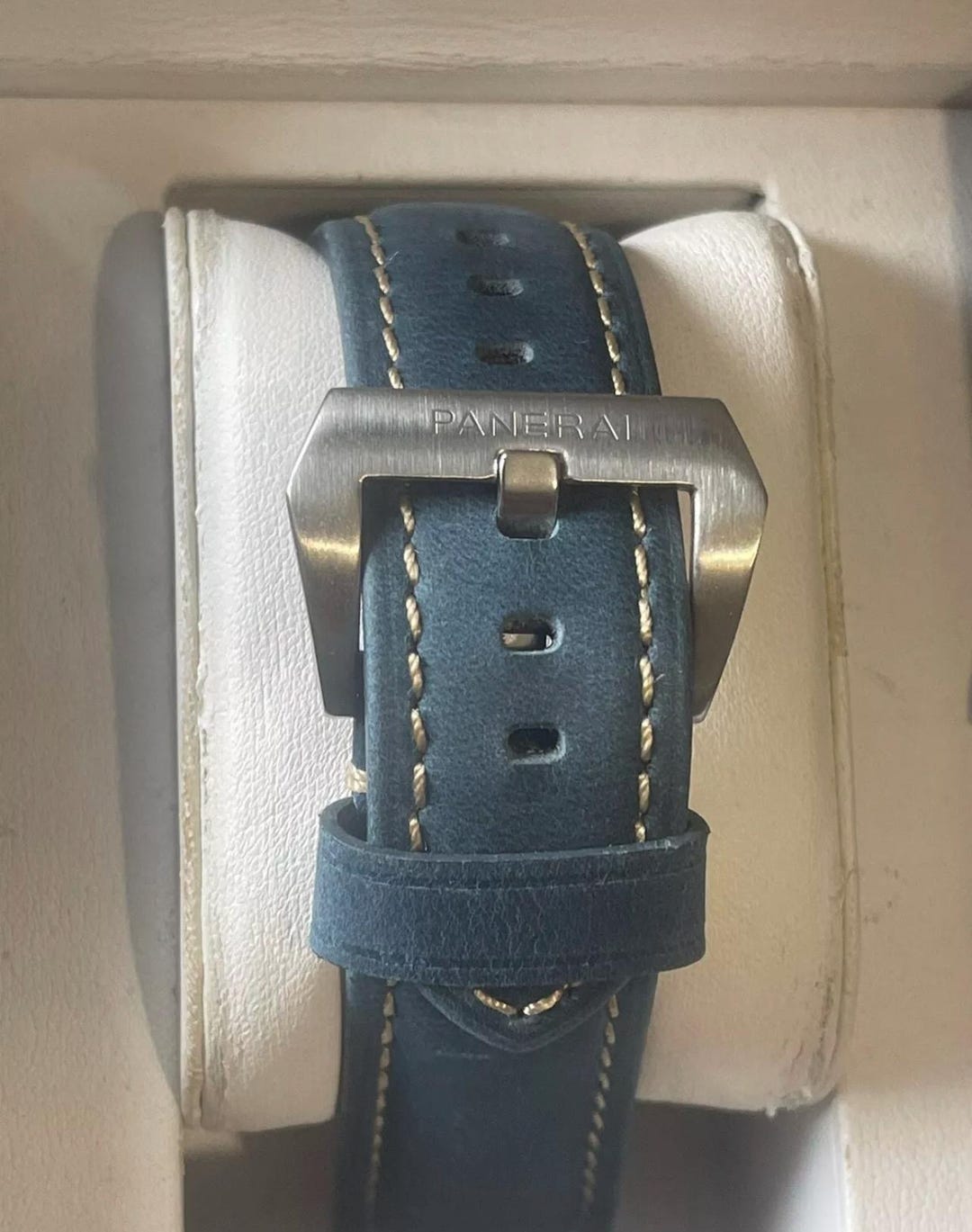 Panerai PAM Strap 22mm 26mm Blue Genuine Leather Watch Band Fits ...