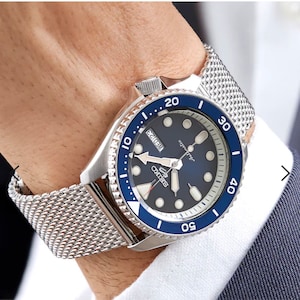 Seiko Compatible Stainless Steel Shark Mesh Watch Strap (18mm/20mm/22mm ...