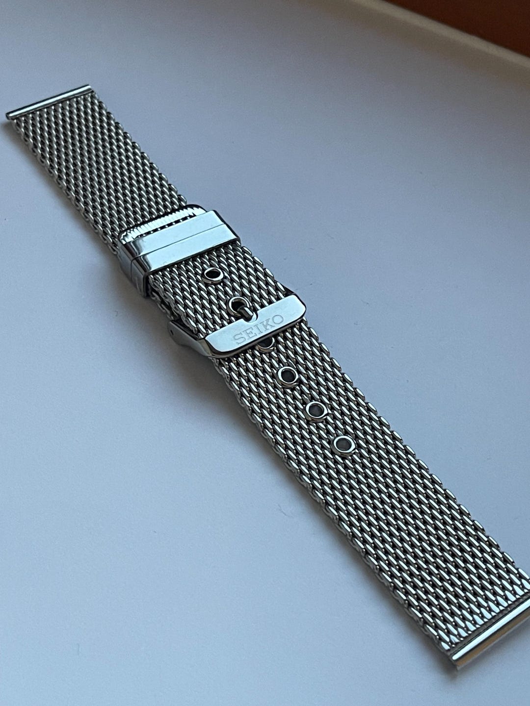 For SEIKO 20mm / 22mm Shark Mesh Double Safe Lock Strap Bracelet ...