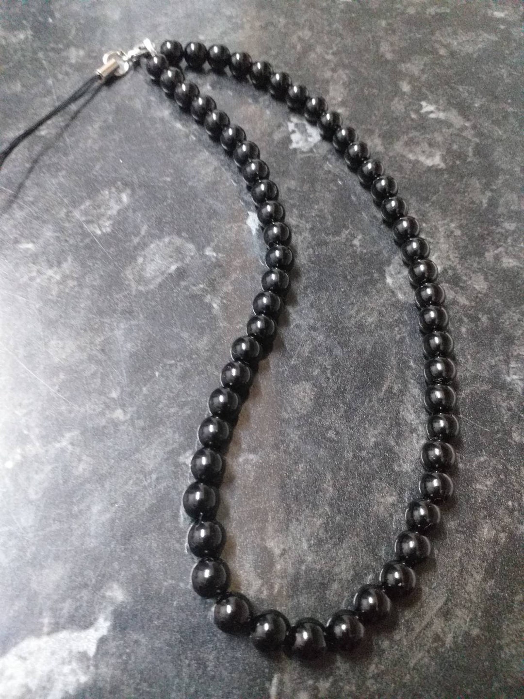 Black Beaded Phone Charm - Etsy