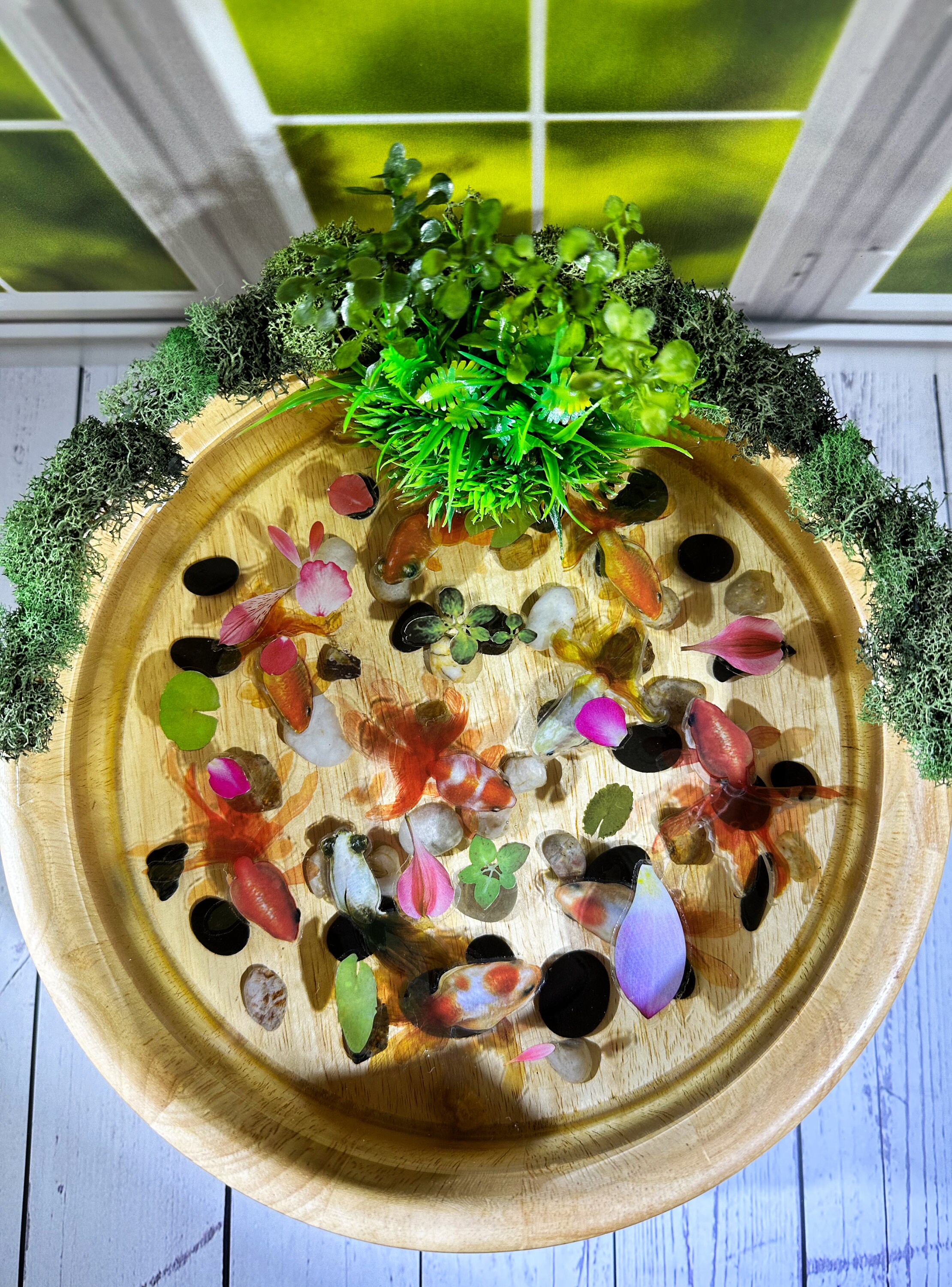 Resin Koi Pond Koi Pond, Large, Small, Fish Pond, Handmade Resin Koi ...