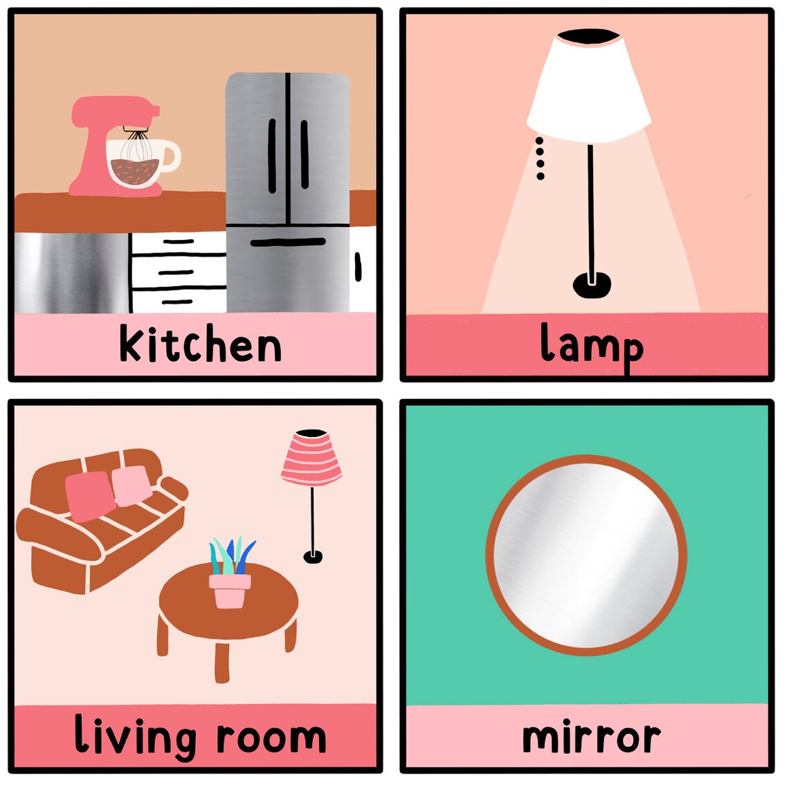 Home Flashcards 24 Online ESL Teaching Digital Download | Etsy