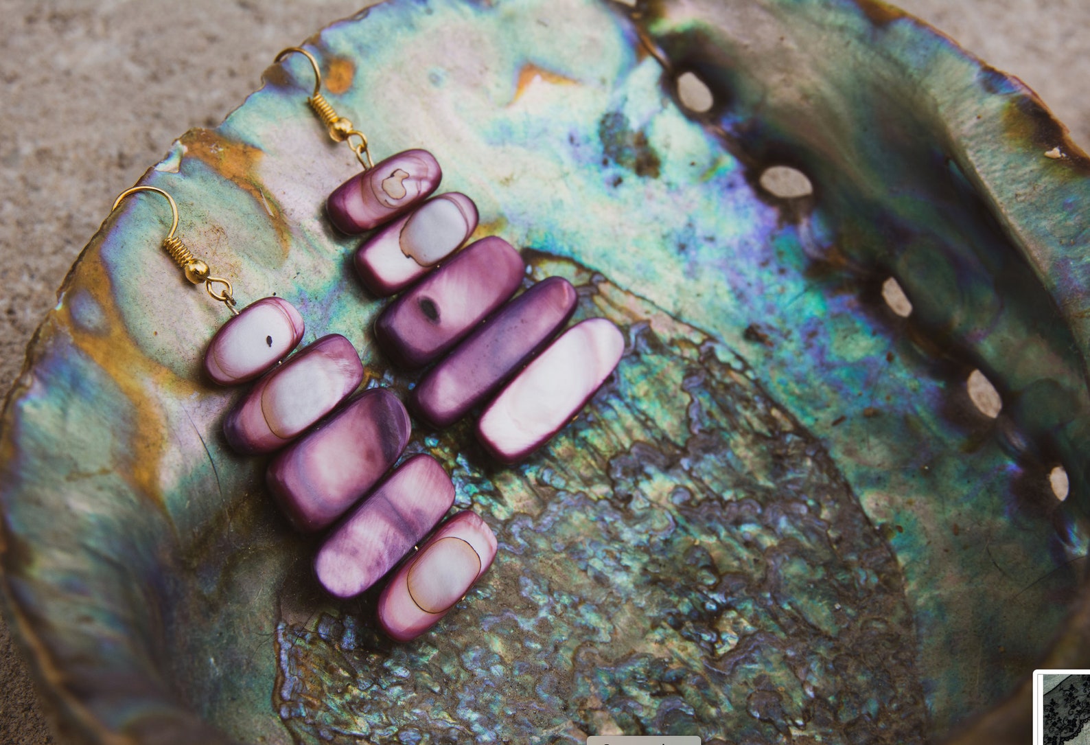 Buy Purple Dyed Abalone Shell Earrings Online in India - Etsy