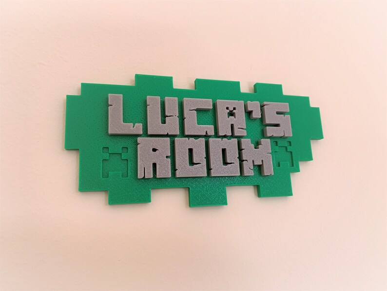 Personalised Minecraft Themed Wall Sign for Childrens | Etsy