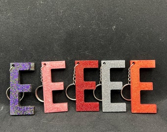 Black Letter E Keychain - Etsy