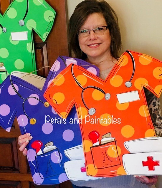 Scrub Top Door Hanger, Nurse Scrub Top, Lab Tech, Respiratory Tech ...