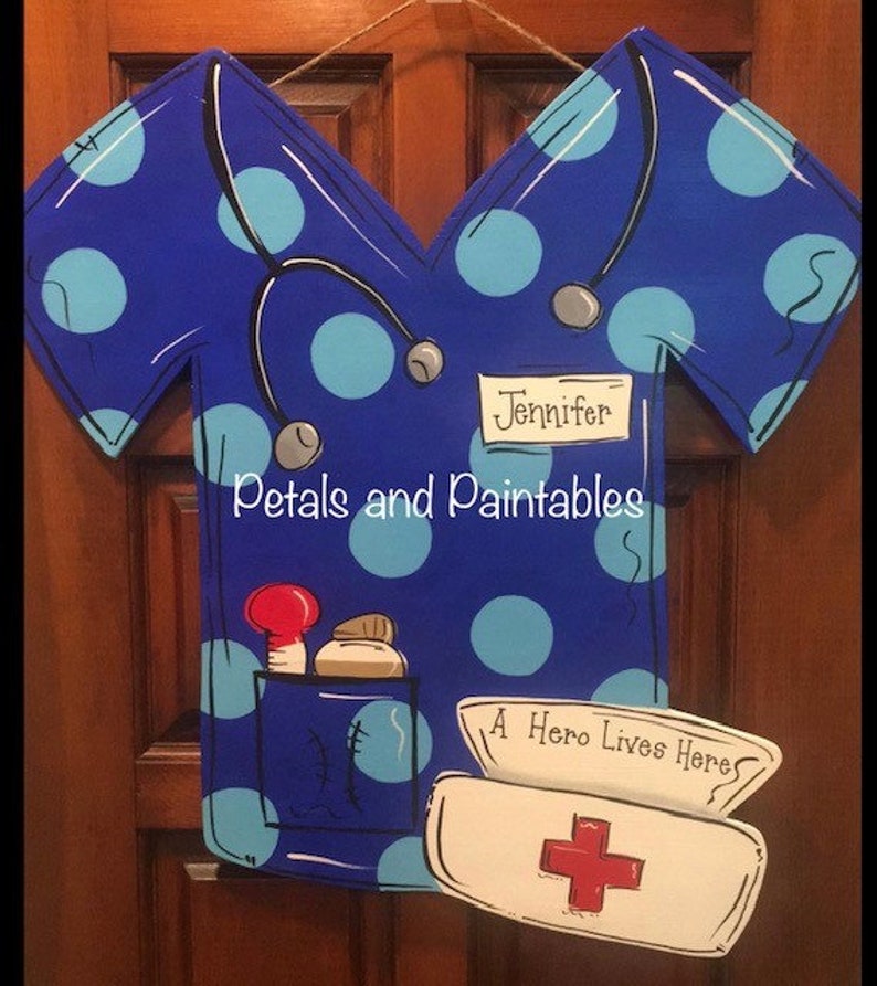 Scrub Top Door Hanger, Nurse Scrub Top, Lab Tech, Respiratory Tech ...