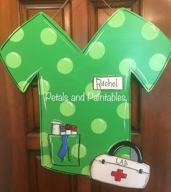 Scrub Top Door Hanger, Nurse Scrub Top, Lab Tech, Respiratory Tech ...