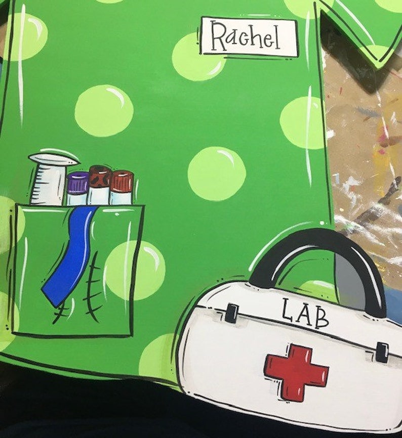 Scrub Top Door Hanger, Nurse Scrub Top, Lab Tech, Respiratory Tech ...