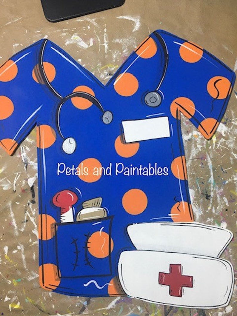 Scrub Top Door Hanger, Nurse Scrub Top, Lab Tech, Respiratory Tech ...