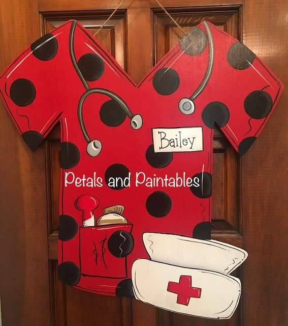 Scrub Top Door Hanger, Nurse Scrub Top, Lab Tech, Respiratory Tech ...