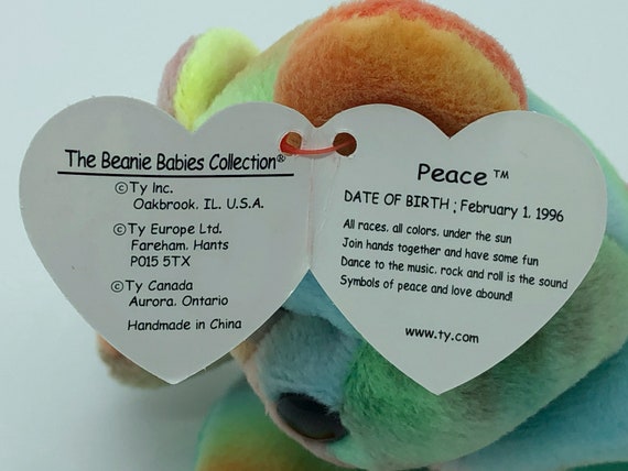 Peace beanie baby without tag store