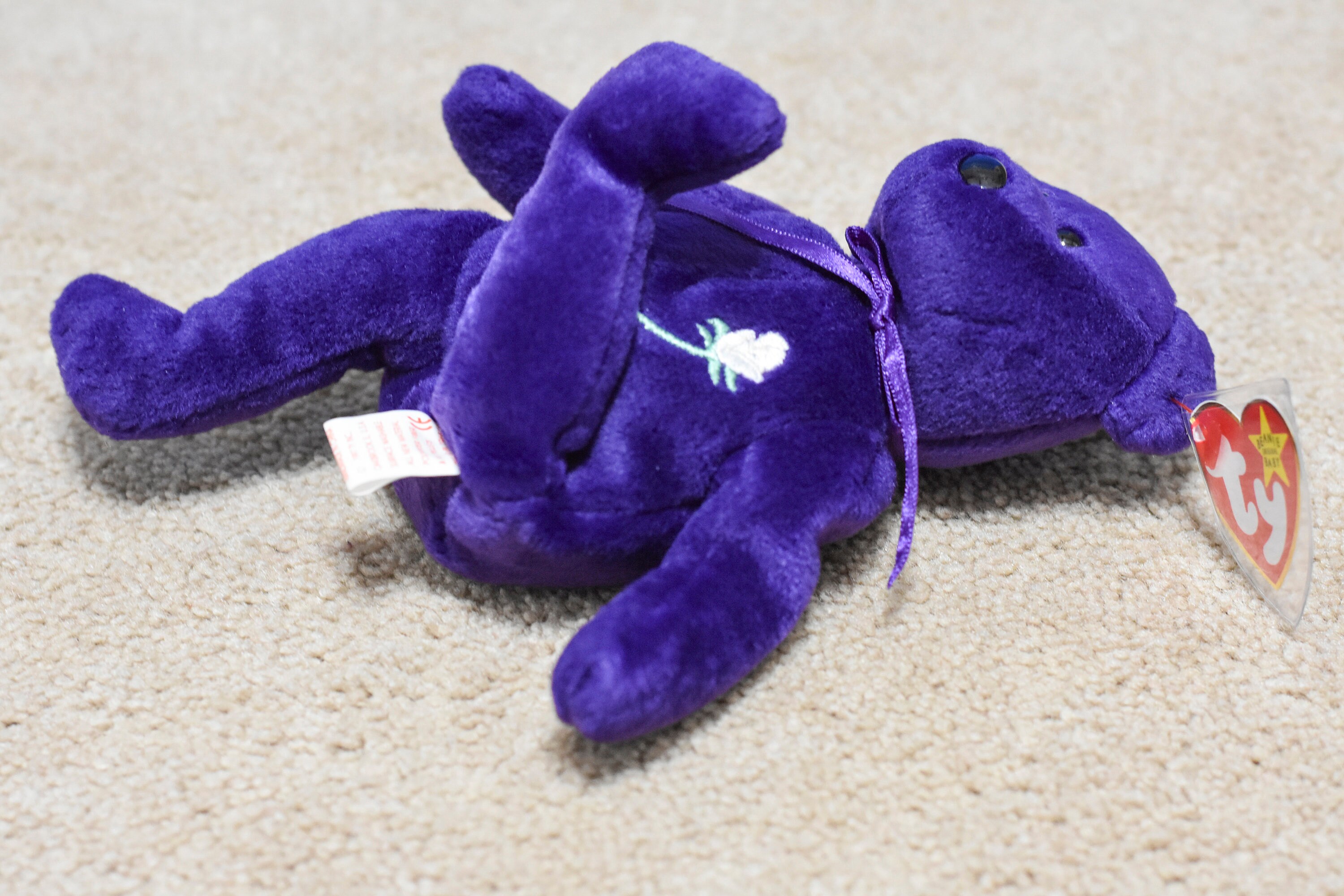 Princess Diana Beanie Baby Ty Beanie Baby Rare Purple With White Rose ...