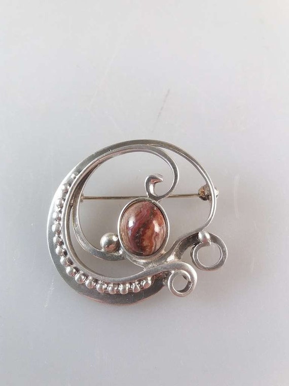 Vintage Modernist Brooch Karasjok Norway 925 Sterling… - Gem