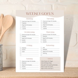 5 Printable Weekly Habit Trackers | Editable With Canva | Weekly Goals ...