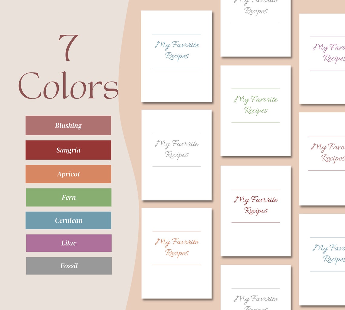 7 Cookbook Templates With Colors | Fully Customizable With Canva ...
