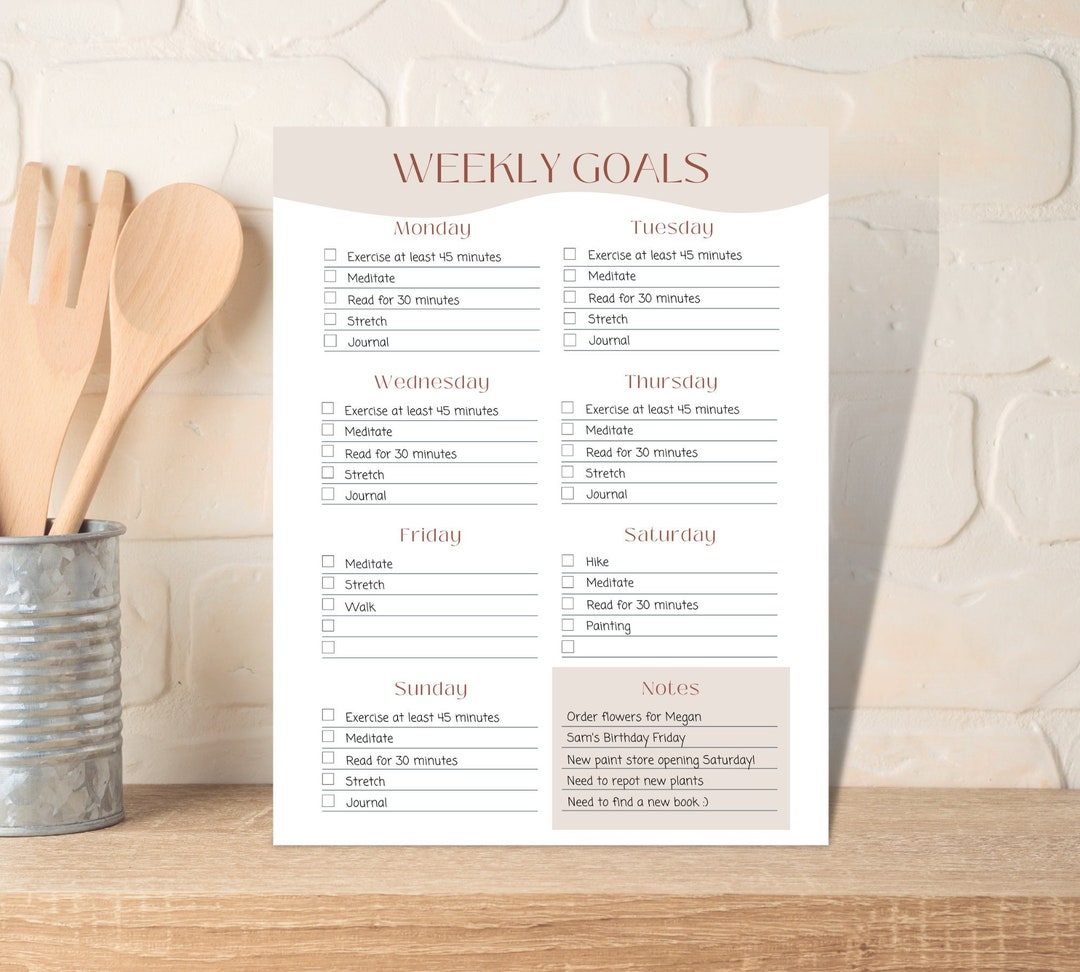 5 Printable Weekly Habit Trackers | Editable With Canva | Weekly Goals ...