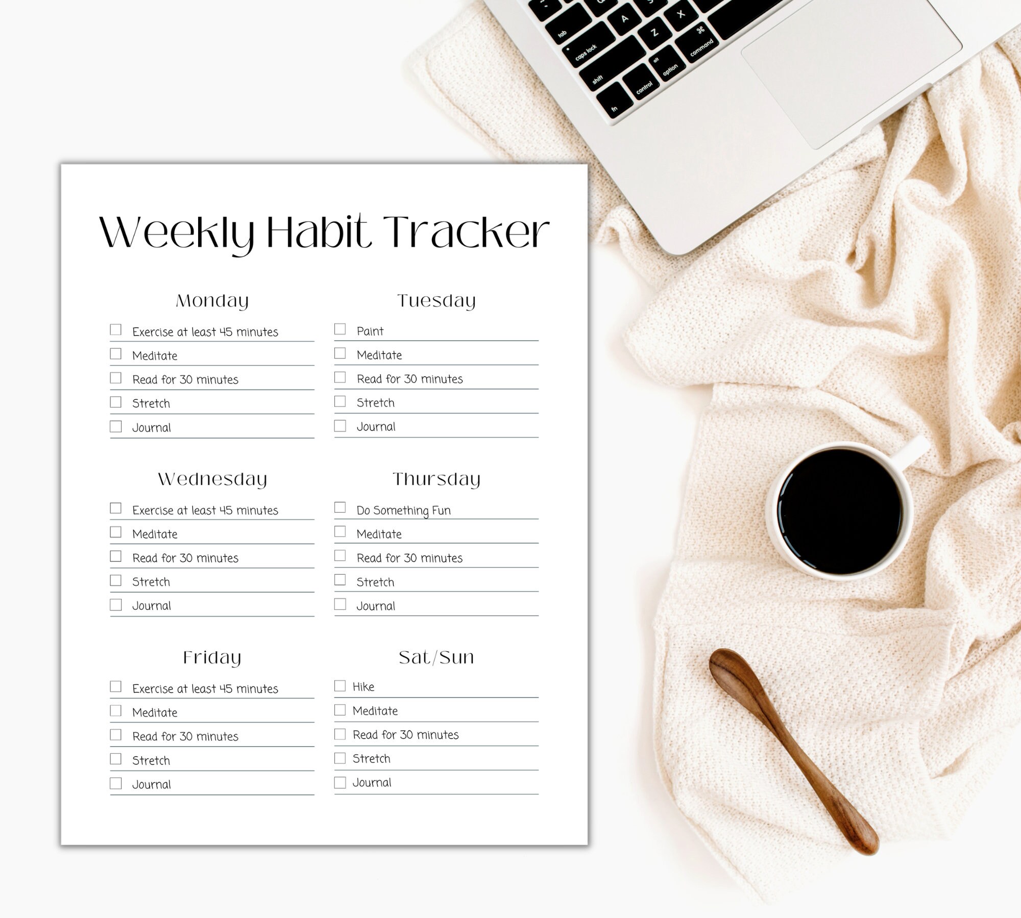 5 Printable Weekly Habit Trackers Editable With Canva - Etsy