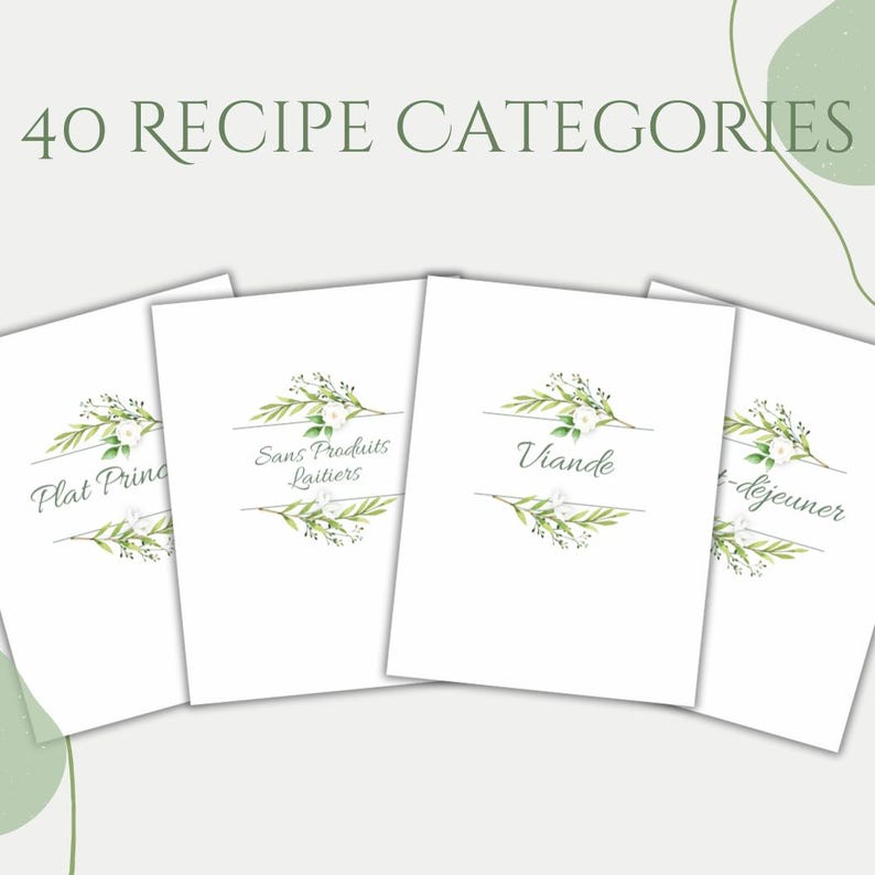 French Cookbook Template | Printable Recipe Book (digital Download) - Etsy