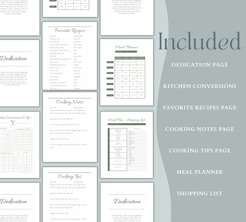 6 Simple Cookbook Templates, Dark Colors | Customizable Canva Template ...