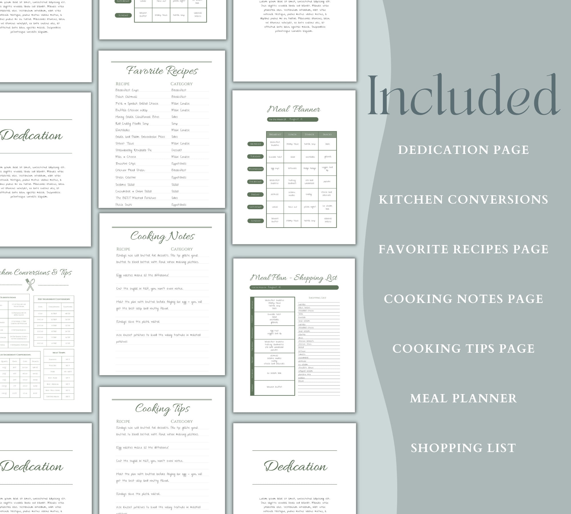 6 Simple Cookbook Templates, Dark Colors | Customizable Canva Template ...