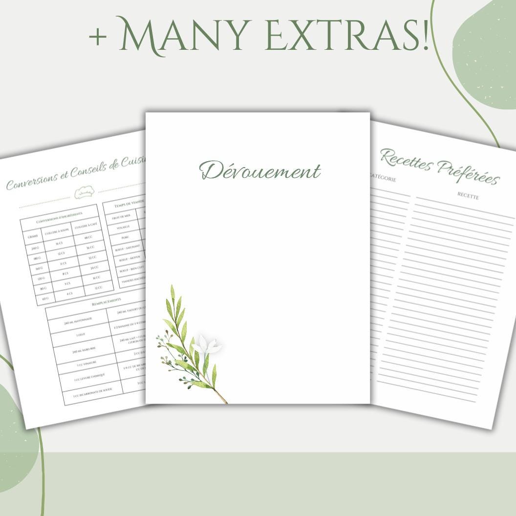 French Cookbook Template | Printable Recipe Book (digital Download) - Etsy