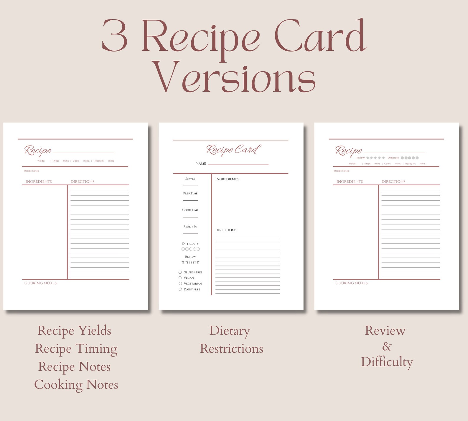 7 Cookbook Templates With Colors | Fully Customizable With Canva ...