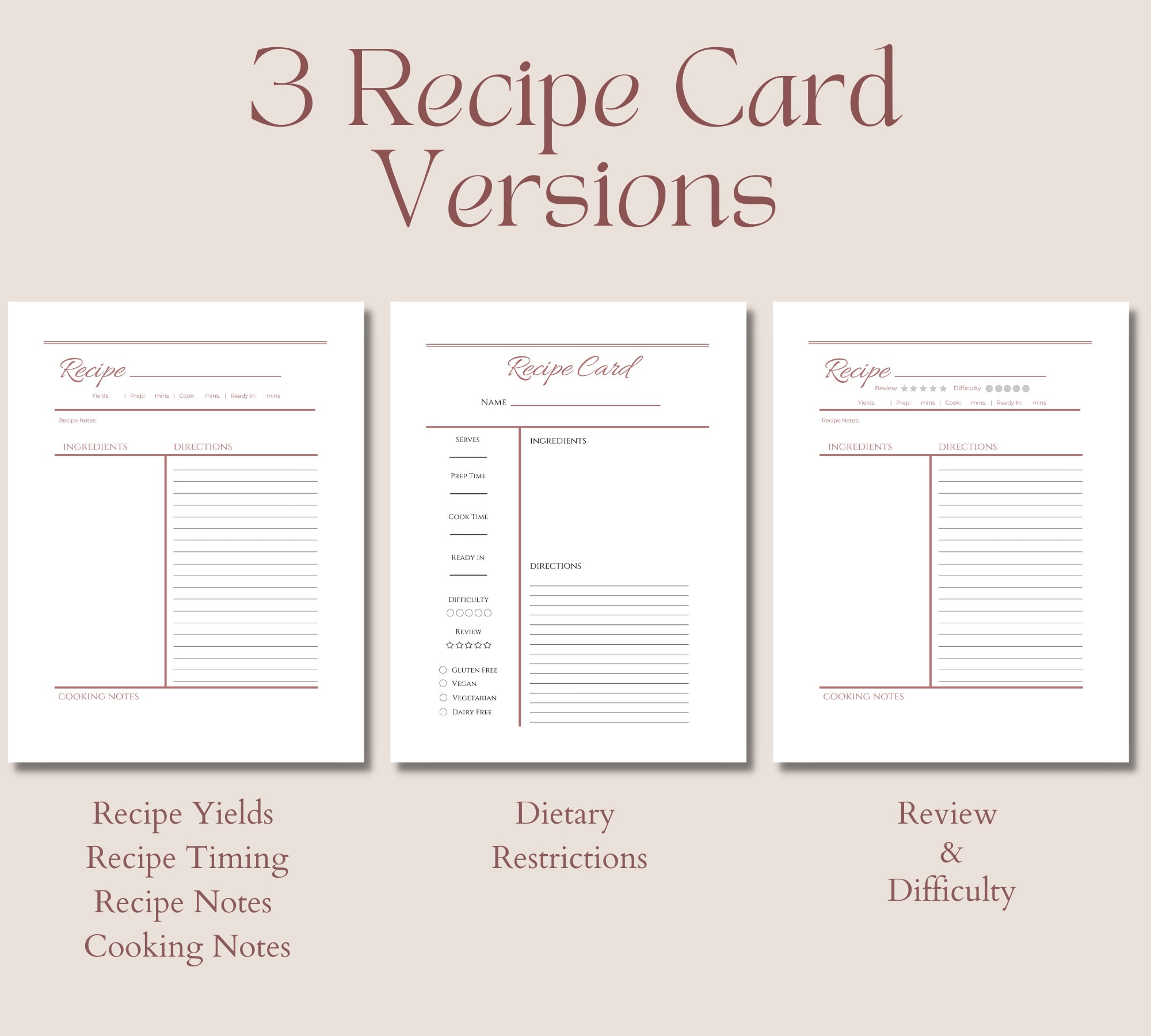 7 Cookbook Templates With Colors | Fully Customizable With Canva ...