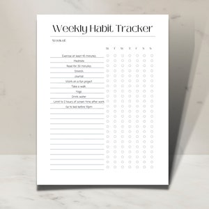 5 Printable Weekly Habit Trackers | Editable With Canva | Weekly Goals ...