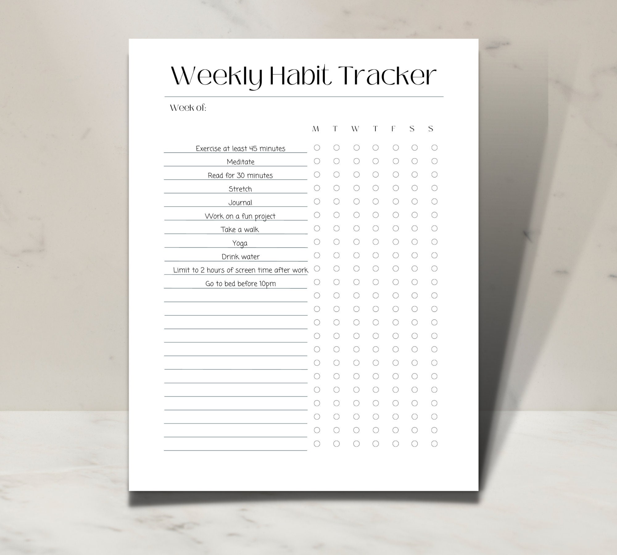 5 Printable Weekly Habit Trackers Editable With Canva - Etsy