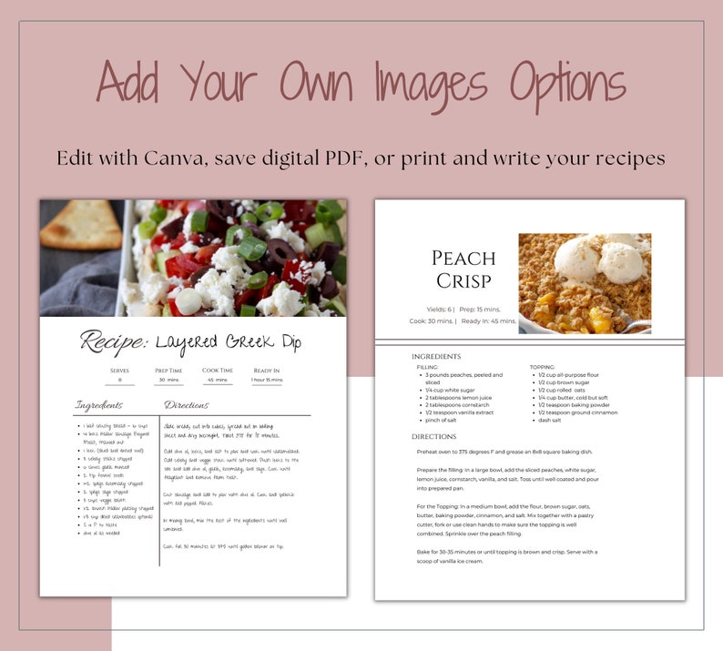 Printable Recipe Card | Digital Recipe Card | Recipe Page 8.5 X 11 ...