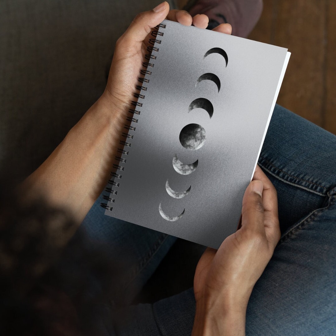 Moon Phases Spiral Notebook - Dot Journal - Etsy