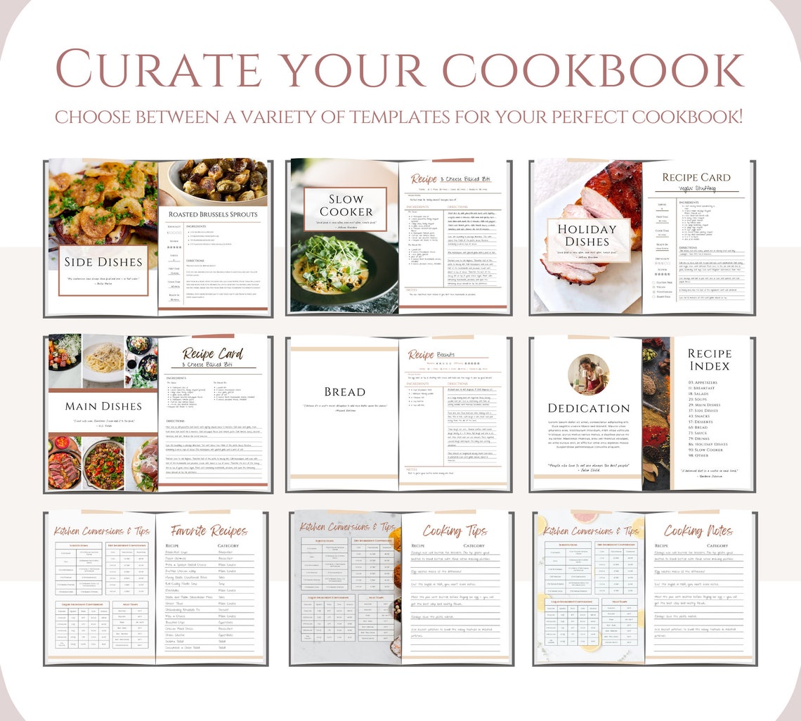 DIY Recipe Cookbook Template | Canva, Food Quotes (digital Download) - Etsy