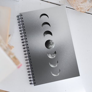 Moon Phases Spiral Notebook - Dot Journal - Etsy